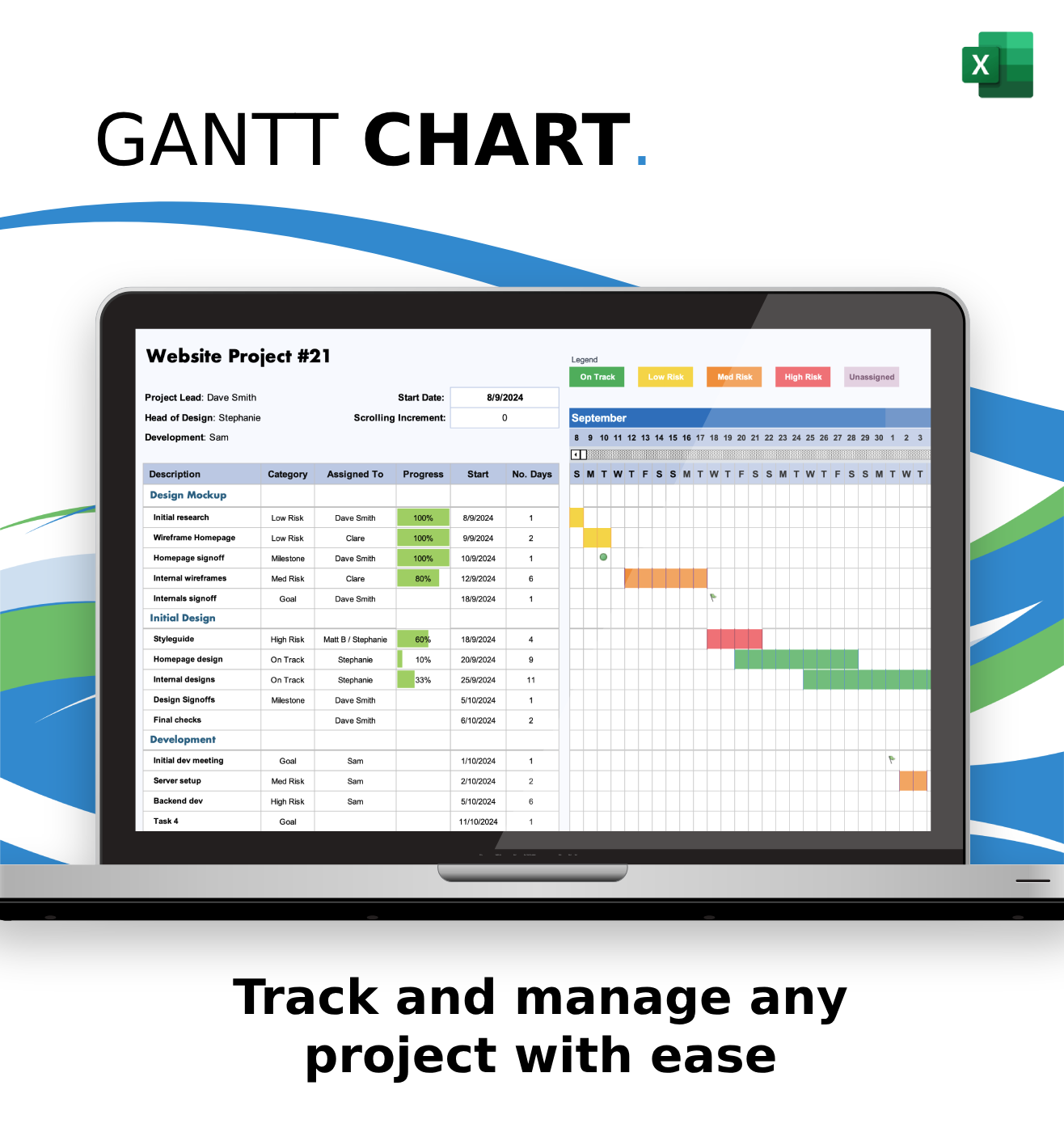 Gantt Chart for Excel – My Data Genius