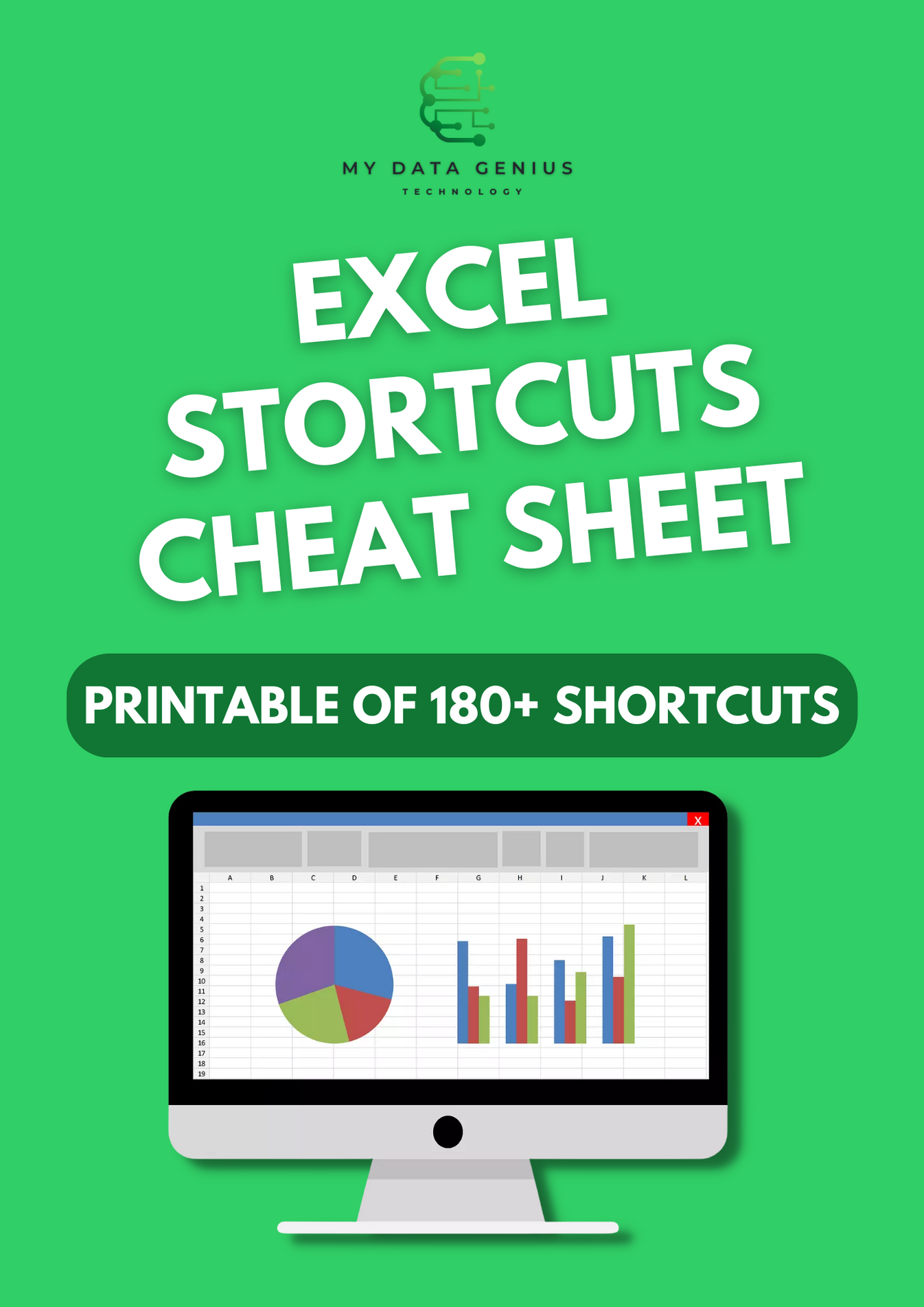 My Data Genius 180 Excel Formulas Shortcut Guide